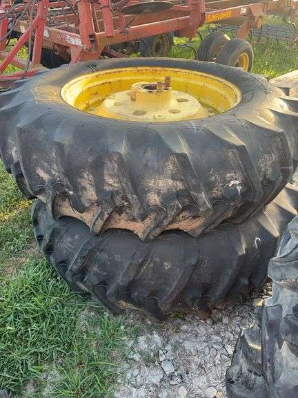 18.4x38 Rims and Tires on JD Rims - Schmid Auction