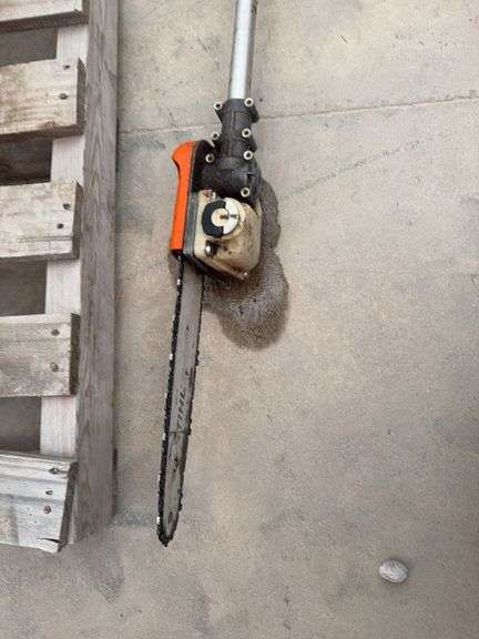 Stihl combo weed eater/chainsaw, runs but hard to start - Schmid Auction