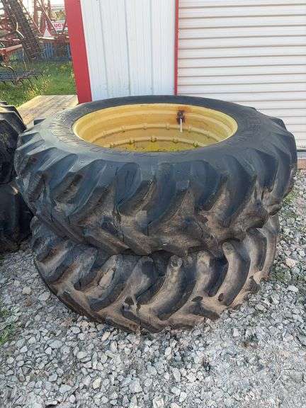 18.4x38 Rims and Tires on JD Rims - Schmid Auction