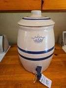 Vintage Stoneware 2-Gal water jug with lid - Schmid Auction