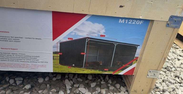 New galvanized metal livestock shed Model: SDLGM1220F, 240Sq. ft, 27GA ...