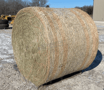 10- 4'x5' bales of fescue hay net wrapped in barn - Schneider Auctioneers LLC