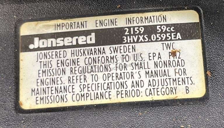 Jonsered CS 2159C chainsaw w/ 20" bar - Schneider Auctioneers LLC