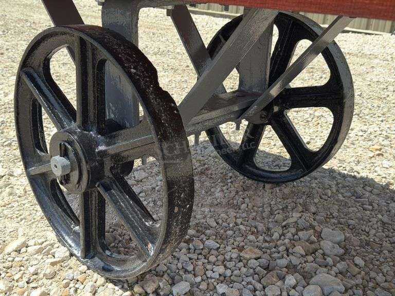 Antique 30"x8' railroad cart - Schneider Auctioneers LLC
