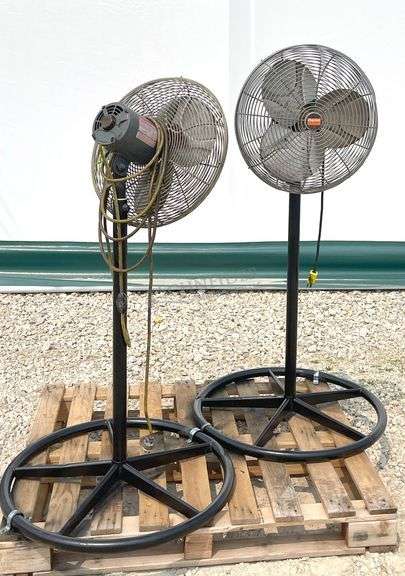 2- 18" pedestal shop fans - Schneider Auctioneers LLC