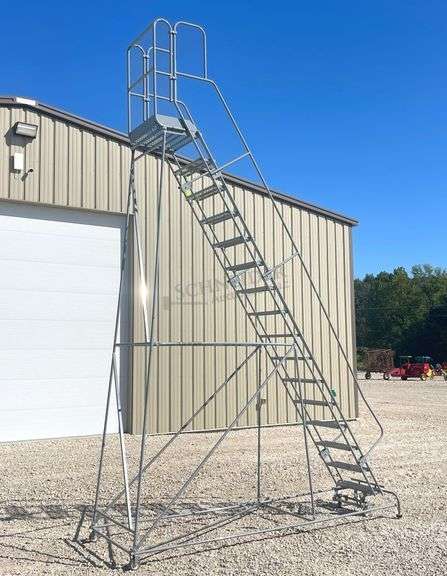 13' rolling steel utility stairs - Schneider Auctioneers LLC