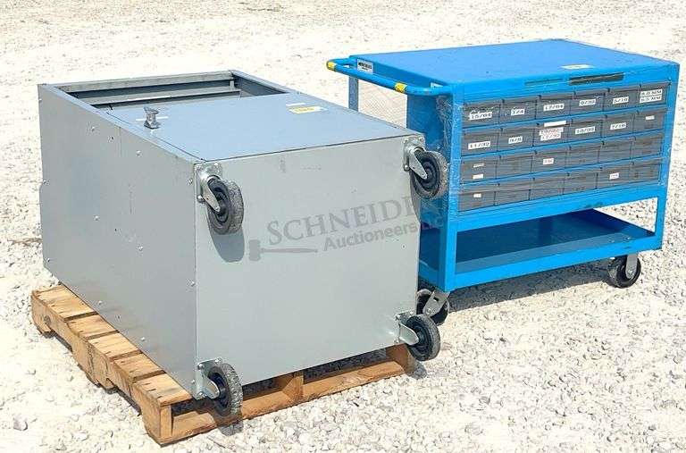 2 rolling steel work carts w/ storage - Schneider Auctioneers LLC