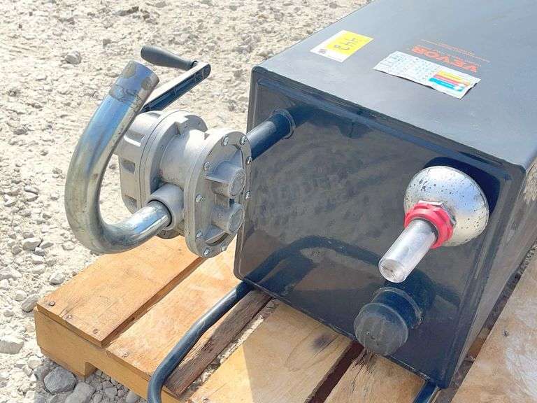 Vevor rolling oil tank w/ pump - Schneider Auctioneers LLC