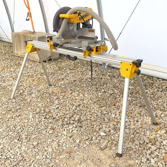 Dewalt DW706 12" compound miter saw on stand, from the estate of Dr ...