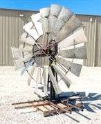 Baker 8' antique windmill fan & pump on homemade stand - Schneider ...