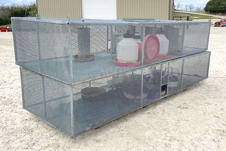 2 large metal chicken or rabbit cages - Schneider Auctioneers LLC