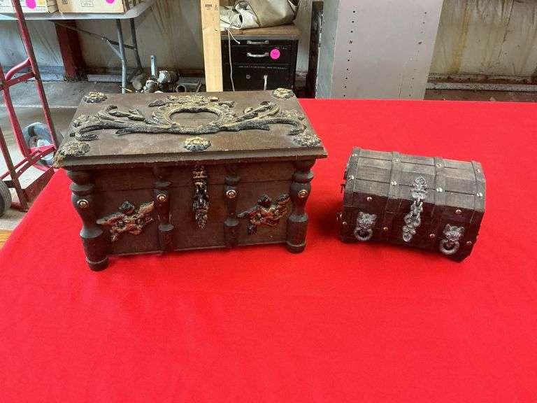 Arcane alter box cast metal accents and wooden treasure chest jewelry ...