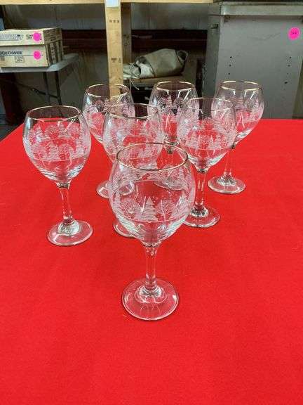 Gold rimmed Christmas goblets and water glasses- crystal fluted ...