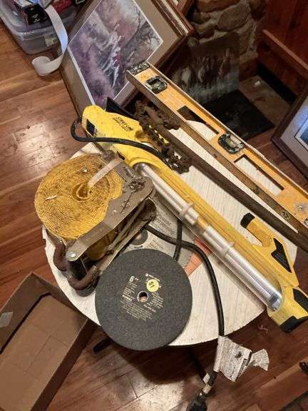 2 foot level, ratchet strap, light, sawblade and other - SCHULTIS & SON ...