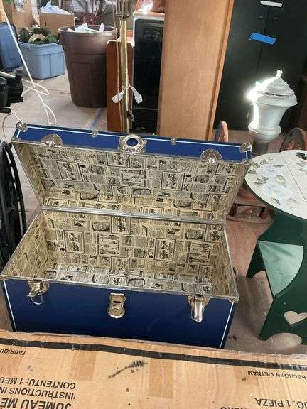 Blue storage trunk with lock and key - SCHULTIS & SON, INC.