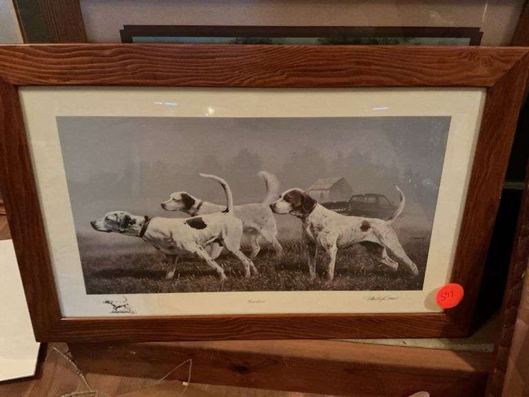 Hunting picture with dogs by Philip Crow heartbeat - SCHULTIS & SON, INC.