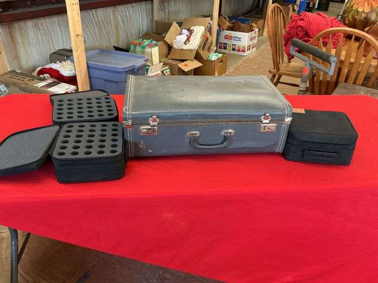 vintage suitcase and three essential oil carrying cases - SCHULTIS ...
