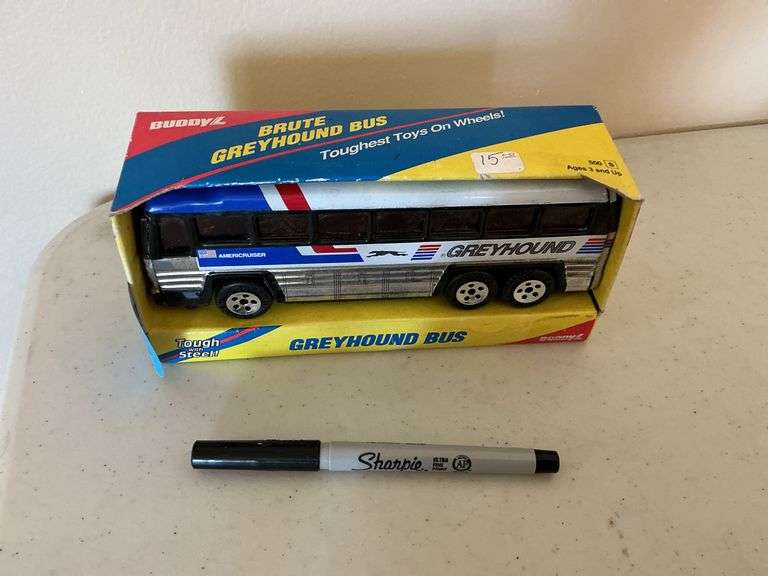 Toy Greyhound bus in box - SCHULTIS & SON, INC.