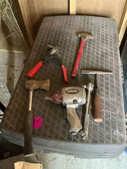 welding chipping hammer - drill- hand rivet gun- socket handle and a ...