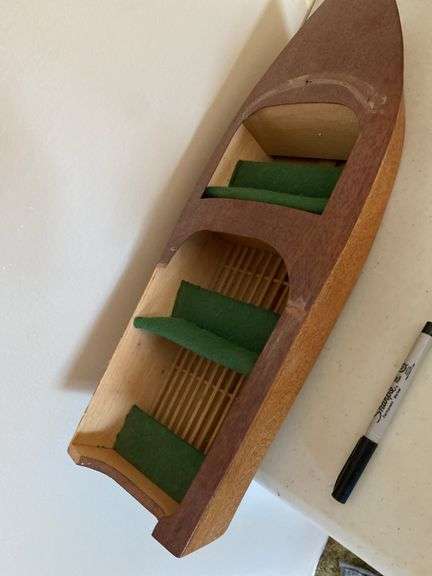 Balsa wood boat hand made 22 in - SCHULTIS & SON, INC.