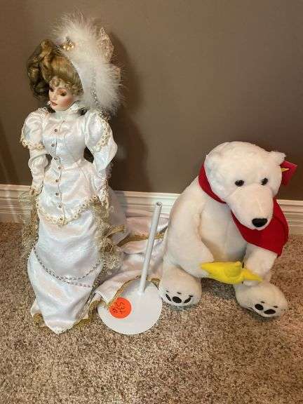DILLIARDS BEAR posh doll with stand - SCHULTIS & SON, INC.
