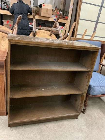 faux wood storage cabinet with three shelves (36”W X 12”W X 40”H ...