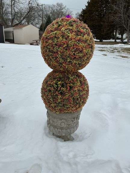fall colored topiary in a beautiful pot - SCHULTIS & SON, INC.