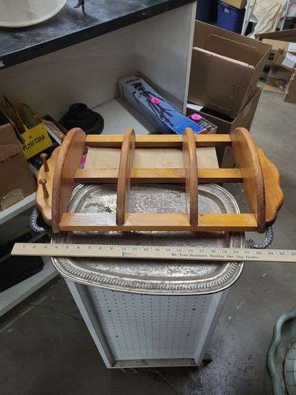 Wood shelf and metal serving tray - SCHULTIS & SON, INC.