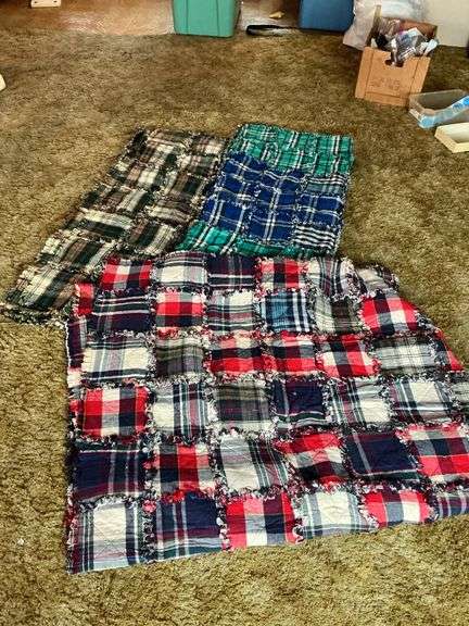 3 handmade rag throw blankets - SCHULTIS & SON, INC.