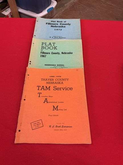 old Fillmore and Thayer County plat books and a Nichols county plat ...