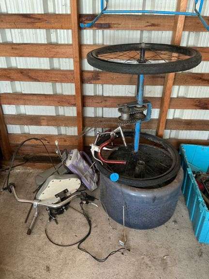 parts to a three wheel adult tricycle with a washing machine drum ...