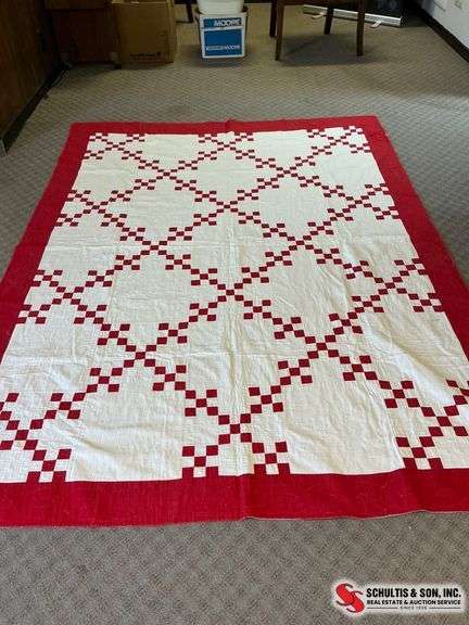 Red and White Patchwork Quilt - SCHULTIS & SON, INC.