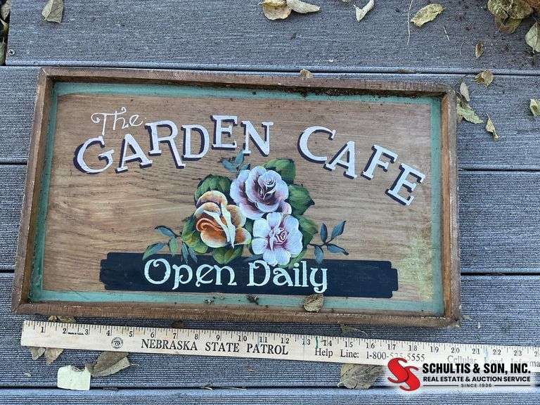 Wooden Garden Cafe Sign - SCHULTIS & SON, INC.