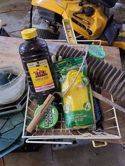 Basket with rope and yard items - SCHULTIS & SON, INC.