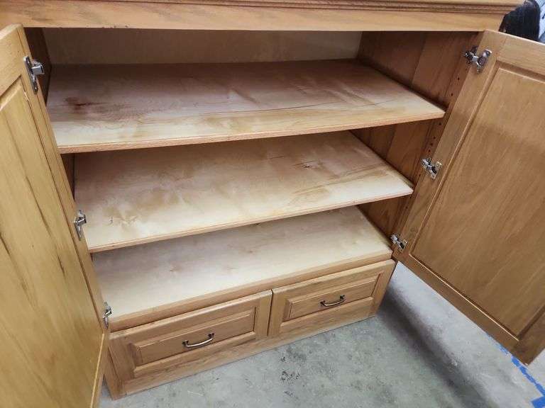Solid Oak storage cabinet. Heavy, bring help to load - SCHULTIS & SON, INC.