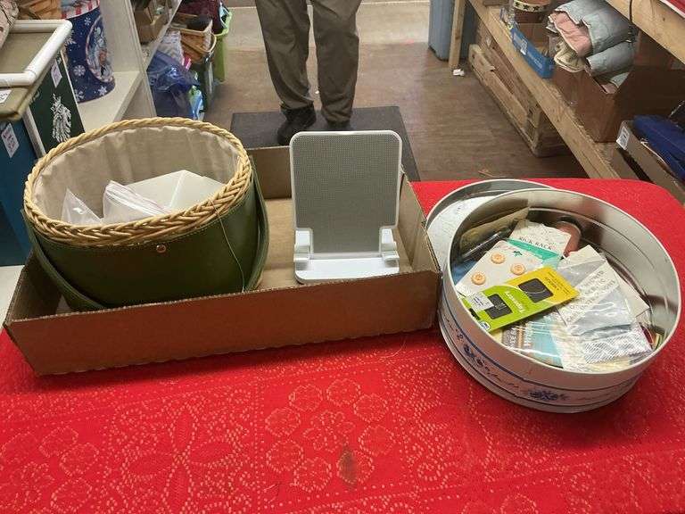 Sewing supplies, iPad stand, basket - SCHULTIS & SON, INC.