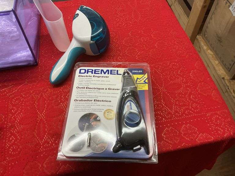 DREMEL, tape dispenser, fabric pieces, sewing supplies - SCHULTIS & SON ...