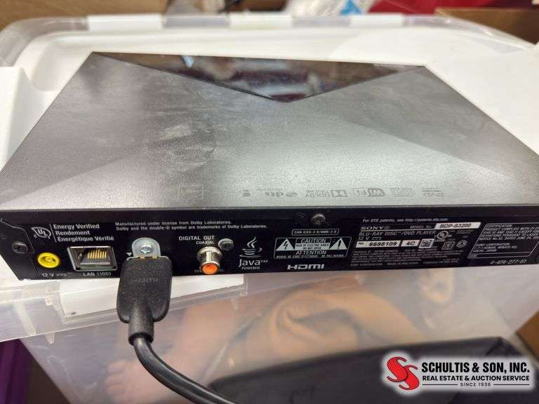 Sony blue ray player - SCHULTIS & SON, INC.