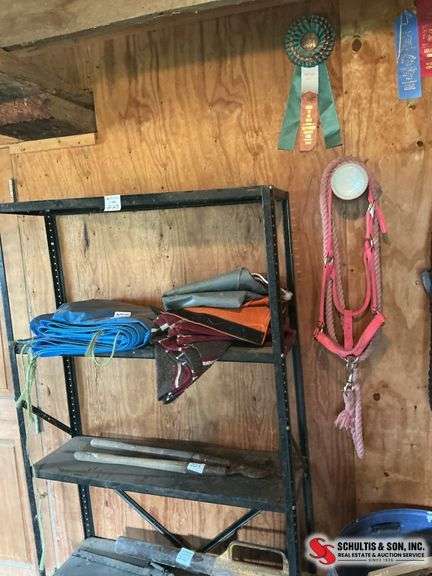 Six foot tall metal shelf. Three feet wide, one foot deep. The shelf ...
