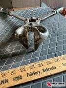 Burdizzo castrator, Little Giant riveter, part of a drill kit and gate ...