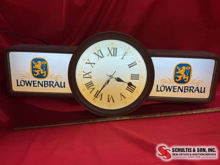 Lowenbrau clock , and light. Works - SCHULTIS & SON, INC.
