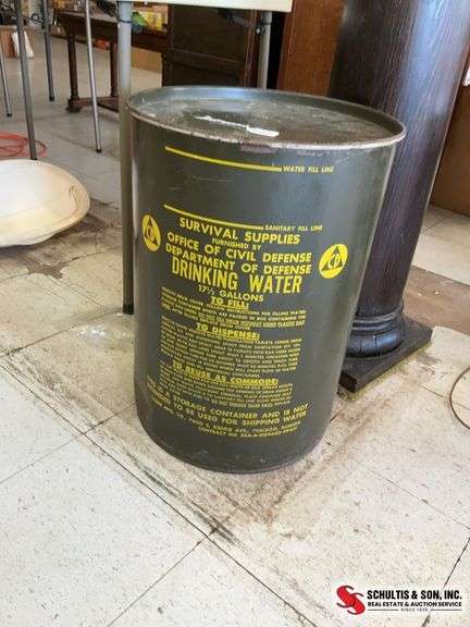 1960’s Cold War civil defense water barrel - SCHULTIS & SON, INC.