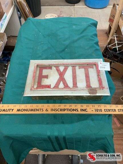 Vintage exit sign - SCHULTIS & SON, INC.