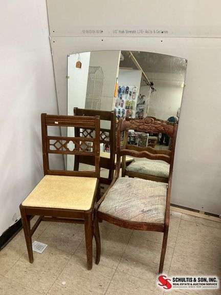 Two Wooden Chairs and Mirror - SCHULTIS & SON, INC.