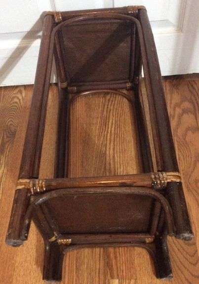 23” Sturdy Rattan Wicker Stand (10 x 10 top) - Sherwood Auctions