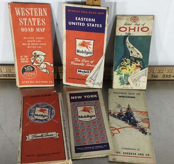 6 Vintage Gas Station/Oil Road Maps From the 30’s & 40’s - Sherwood ...