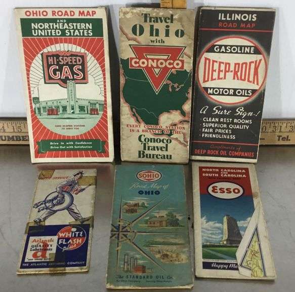 6 Vintage Gas Station/Oil Road Maps From the 30’s & 40’s - Sherwood ...