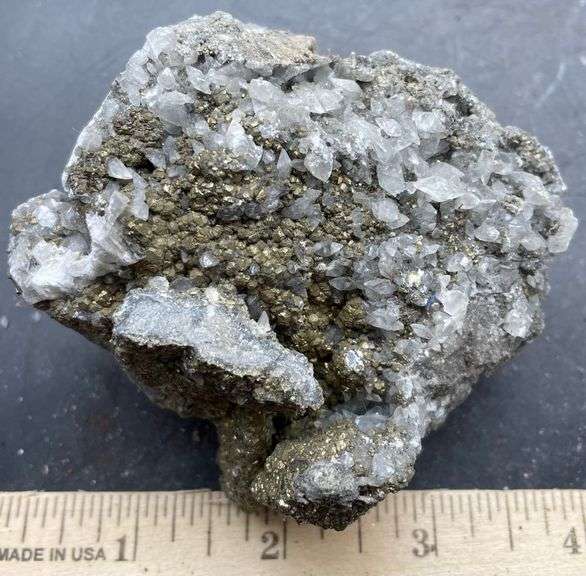 Pyrite w/ Quartz Crystal Formations in Matrix - Sherwood Auctions
