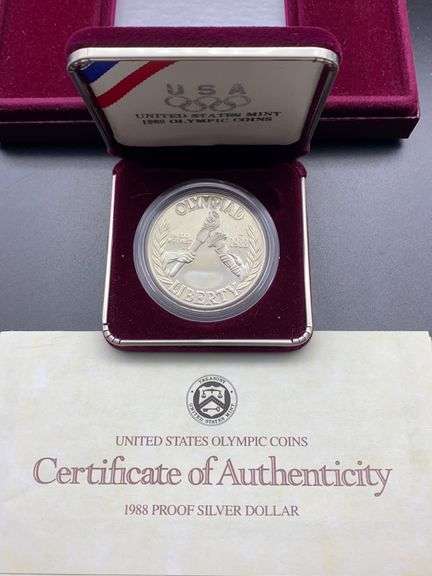 1988 U.S. Olympic Proof Silver Dollar - Sherwood Auctions