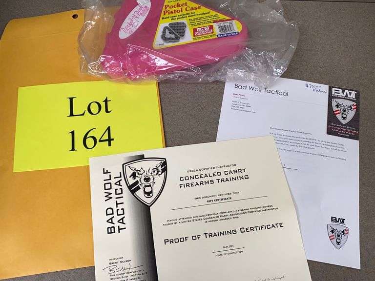 CPL Firearm Training Course Certificate donated by Bad Wolf Tactical ...